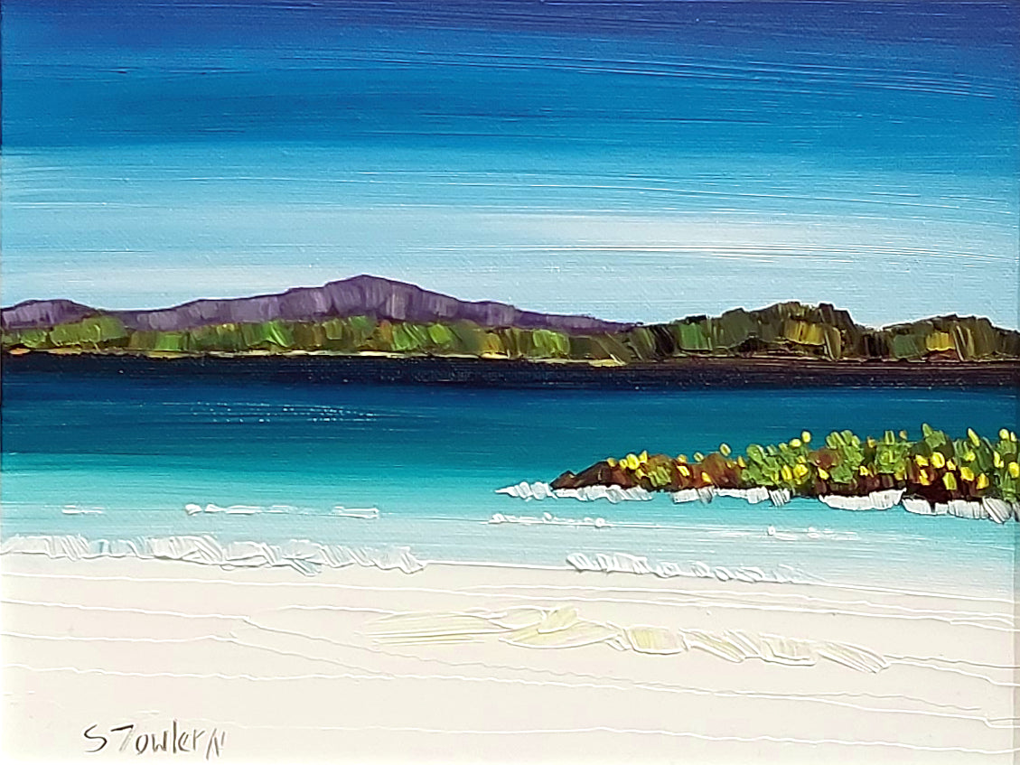 Sheila Fowler | Blue Sky and White Sand, Iona – ScotlandArt Gallery